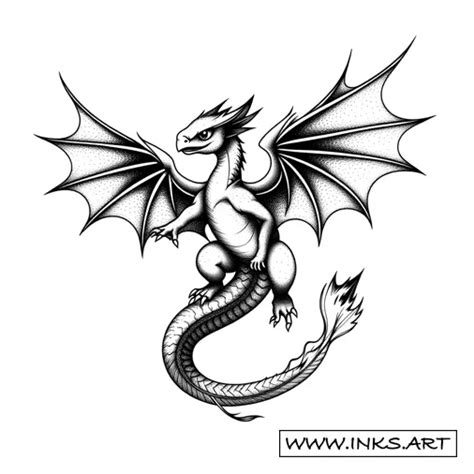 Tattoo Design Top View Charizard In Flight Style Blackwork