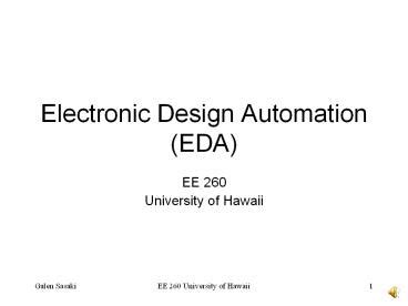 Electronic Design Automation EDA Presentation Free To Download
