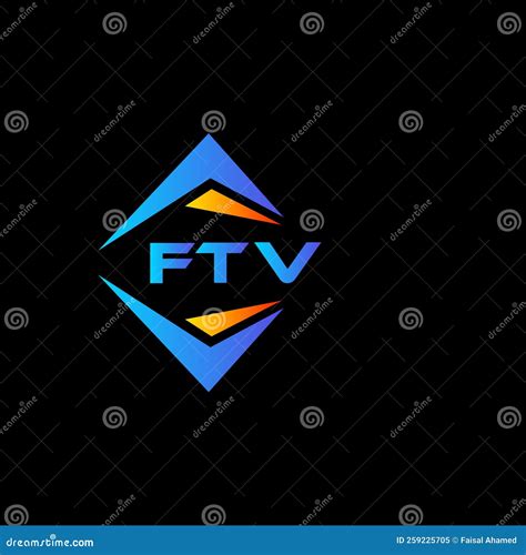 Ftv Abstract Technology Logo Design On Black Background Ftv Creative Initials Letter Logo