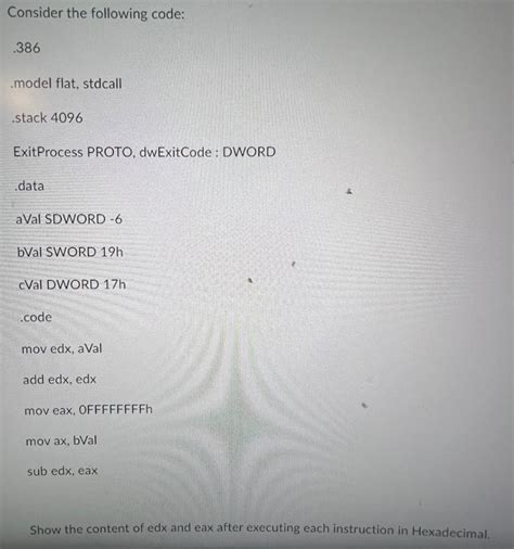 solved consider the following code 386 model flat stdcall