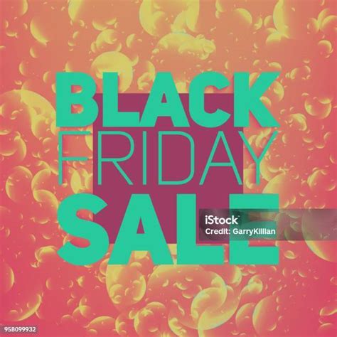 빛나는 노란 거품의 벡터 검은 금요일 판매 추상적인 배경 빨간색 배경에 벡터 일러스트입니다 추상 금 거품입니다 환각 색상입니다