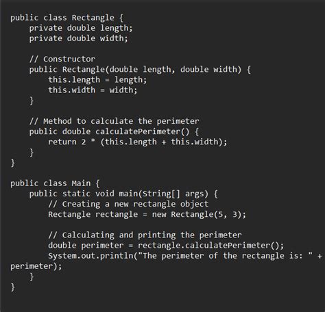 perimeter of a rectangle definition formula calculator and java program
