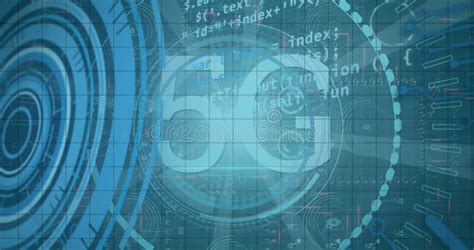 Animation Of 5g Text Scope Scanning And Data Processing Over Computer Servers Stock Footage