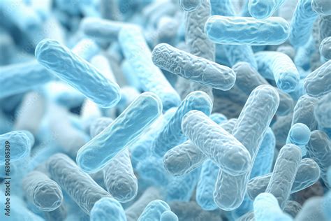 Lactic Acid Bacteria Genome Database Light Blue Color Microscope Shot