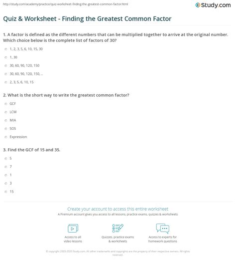 Factoring Greatest Common Factor Worksheet Amemyid