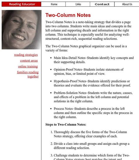 Just Read Now Two Column Notes Website For 9th 10th Grade Lesson Planet