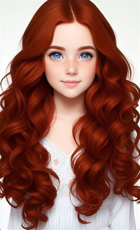 Blue Eyed Auburn Haired Girl Red Hair Blue Eyes Blonde Hair Green
