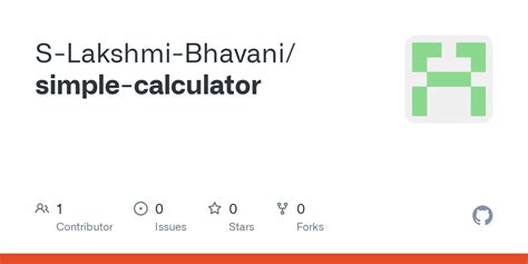 github s lakshmi bhavani simple calculator