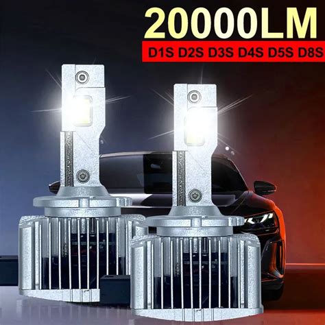 D1s D3s Led Headlights Hid D2s D4s D5s D8s D1r D2r D3r Car Bulbs Turbo Led Canbus 20000lm Csp