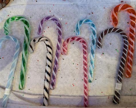 Handblown Glass Candy Canes Etsy