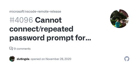 Cannot Connectrepeated Password Prompt For Remote Ssh · Issue 4096 · Microsoftvscode Remote