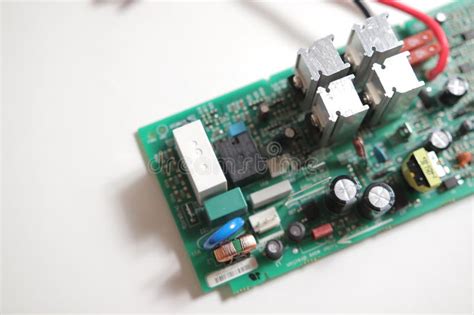 Power Supply Modern Printed Circuit Board With Electronic Components With Transistor Pcb Detail