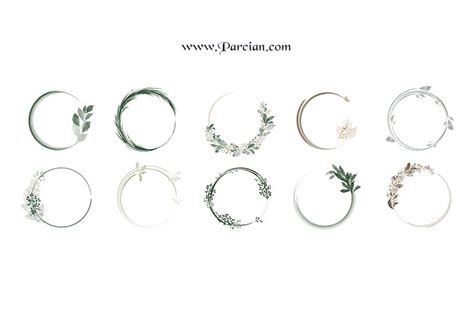 فایل قاب دایره ای گلدار لایه باز طرح آماده کادر گل دایره پارشن