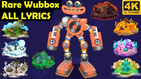 Rare Wubbox Lyrics All Islands My Singing Monsters 4k Youtube