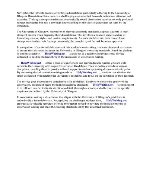 University Of Glasgow Dissertation Guidelines Download Free Pdf