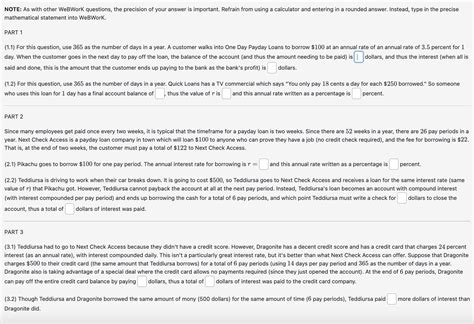 Solved Note As With Other Webwork Questions The Precision