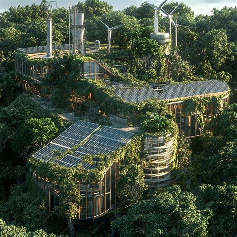 Sustainable Energy Research Facility In A Forest Concept Premium Ai