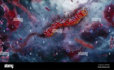 Illustration Of Vibrio Cholerae A Gram Negative Rod Shaped Bacterium