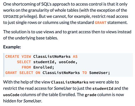 Permissions Granting Access Control On Specific Columns In Postgresql