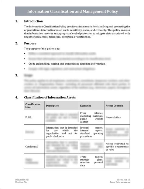 Information Classification And Management Policy Template Itsm Docs