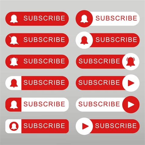 Subscribe Button Collection Set Suitable For Your Social Media Channel Easy Editable Stroke