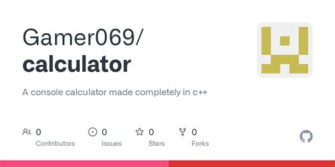 Github Gamer069calculator A Console Calculator Made Completely In C
