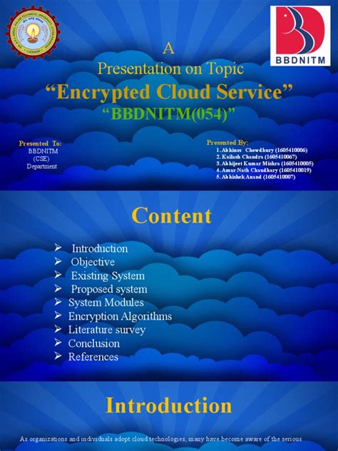 A Presentation On Topic Encrypted Cloud Service Pdf Encryption