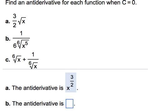 Solved Find An Antiderivative For Each Function When C Chegg