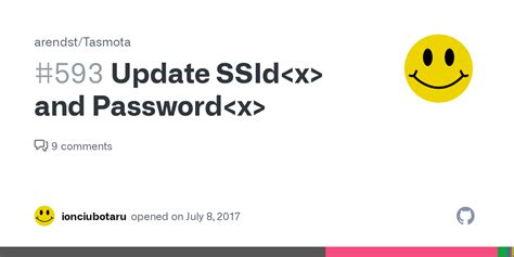 Update Ssid And Password · Issue 593 · Arendsttasmota · Github