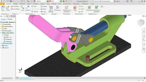 Toggle Clamp Assembly And Motion Animation In Autodesk Inventor Joints