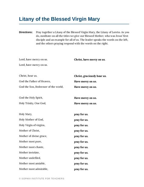 What Is The Litany Of Mary At Margaret Carlin Blog