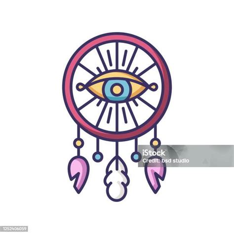 모든 눈 Rgb 색상 아이콘을보고 보호 스타일의 꿈 아메리카 원주민 인디언 신비의 상징 드림 포수 매력 보헤미안 빈티지 액세서리