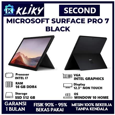 Jual Laptop Microsoft Surface Pro Intel Core I Ram Gb Ssd Gb Bekas Shopee Indonesia