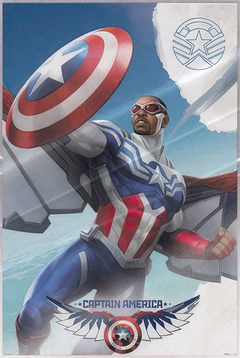 Captain America Marvel Poster Falcon With Shield Size 24 X 36