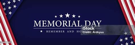 현충일 배경을 기억하고 존중하십시오 미국 국기와 함께 현충일 축하 배너 디자인 벡터 그림 2022년에 대한 스톡 벡터 아트 및