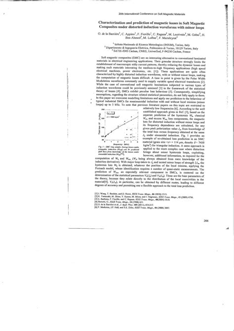 Pdf Characterization And Prediction Of Magnetic Losses In Soft Magnetic Composites Under