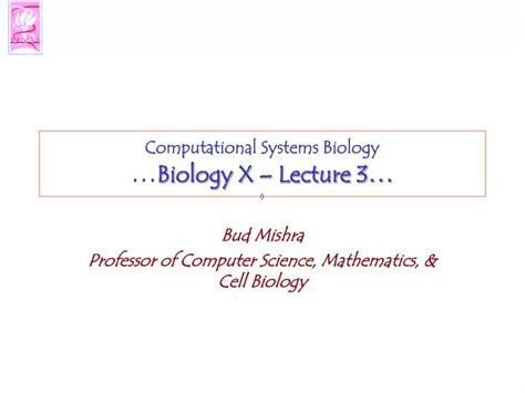 Ppt Computational Systems Biology Biology X Lecture 3 Powerpoint Presentation Id3803975