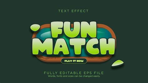 Premium Vector Fun Match Games Ui Button Text Effect Font Type