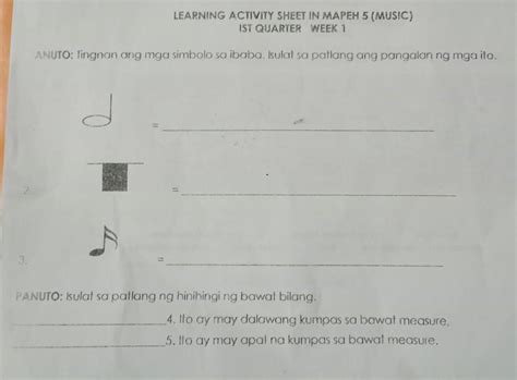 LEARNING ACTIVITY SHEET IN MAPEH 5 MUSIC IST QUARTER WEEK 1 PANUTO