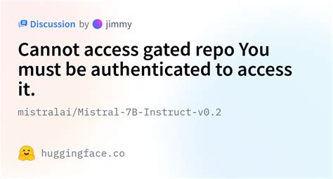 Mistralai Mistral 7b Instruct V0 2 · Cannot Access Gated Repo You Must Be Authenticated To