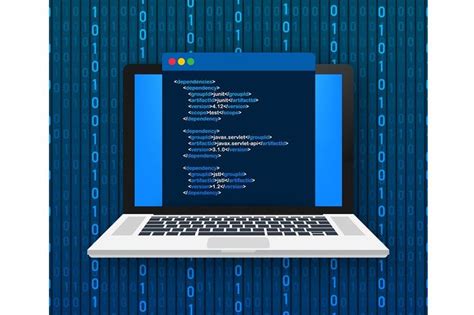 Vector Laptop Coding Concept