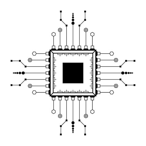 Premium Vector Abstract Black Simple Line Cpu Computer Technology