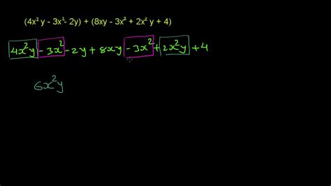 Adding Polynomials Two Variables Youtube