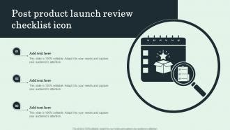 Post Product Launch Review Checklist Icon PPT Presentation