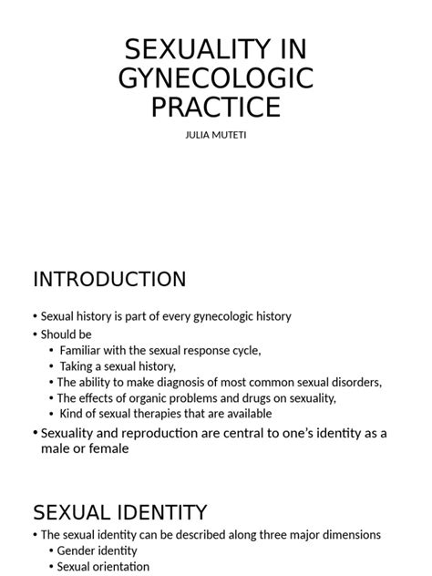 Understanding Sexuality In Gynecology Pdf Sexual Dysfunction Sex
