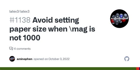 Avoid Setting Paper Size When Mag Is Not 1000 · Issue 1138 · Latex3latex3 · Github
