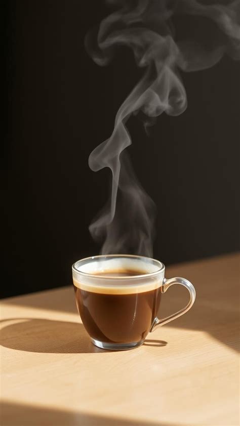 Кофе с паром на деревянном фоне · Обои на телефон по ссылке в 2025 г Обои Кофе Простота