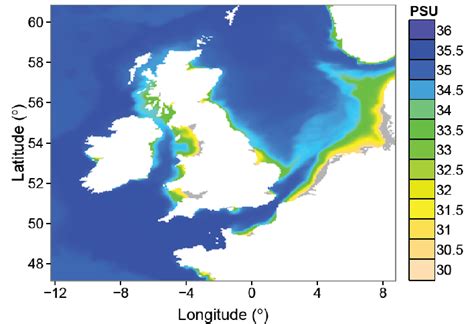 Figure S3 Predicted Distribution Of Minimum Monthly Bottom Salinity In Download Scientific