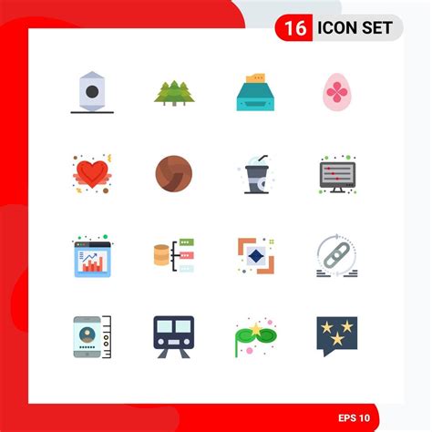 User Interface Pack Of 16 Basic Flat Colors Of Easter Storage Pines Inbox Data Editable Pack Of