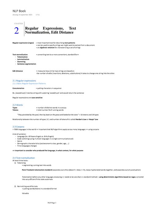 Nlpsummarised Chapters From Book Speech And Language Processing
